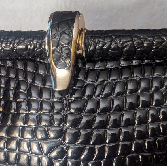 Susan Gail | Bags | Vintage Susan Gail Black Patent Leather Croc ...